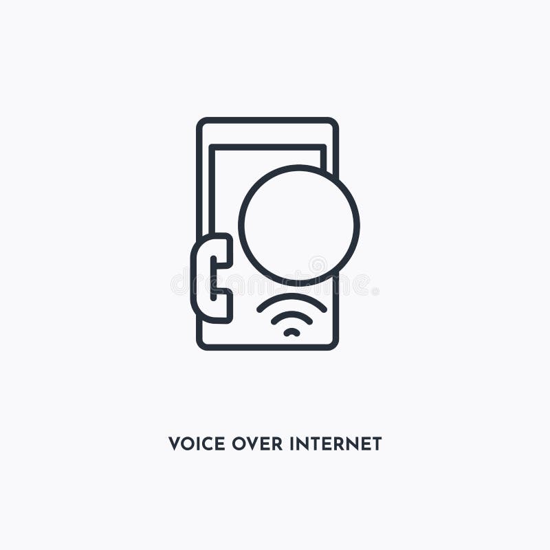 Voice Over Internet Protocol Outline Icon Simple Linear Element
