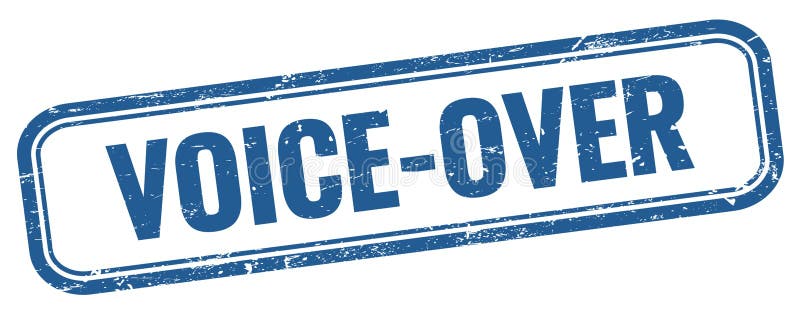 VOICE-OVER Text on Blue Grungy Vintage Stamp Stock Illustration ...