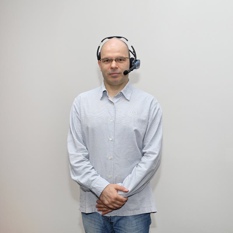 Wirelles Headset Man stock image. Image of voice, speech - 112339395