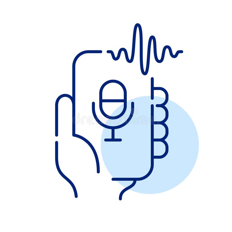 Voice Recognition Artificial Intelligence Technology. Hand Holding a ...