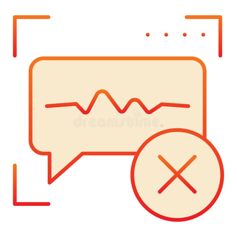 Voice Recognition Denied Flat Icon. Sound Identification Wrong Color ...