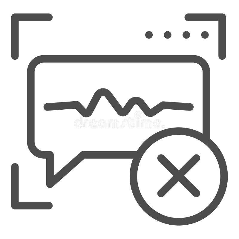 Voice Recognition Denied Flat Icon. Sound Identification Wrong Color ...