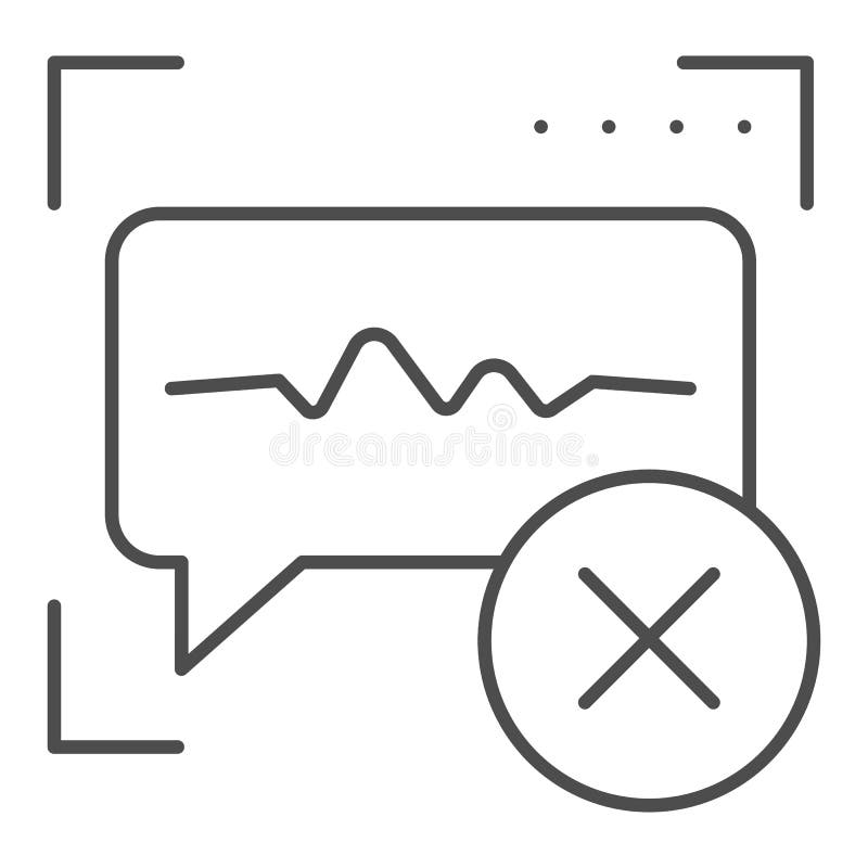 Voice Recognition Denied Thin Line Icon. Sound Identification Wrong ...