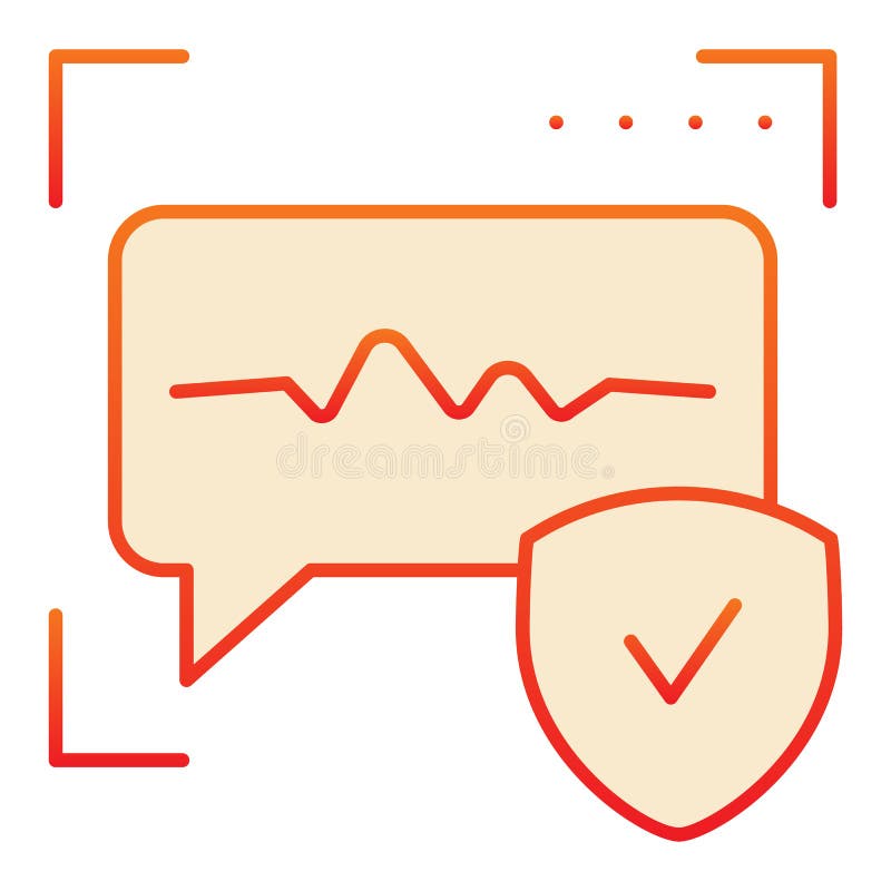 Voice Recognition Flat Icon. Sound Identification Red Icons in Trendy ...