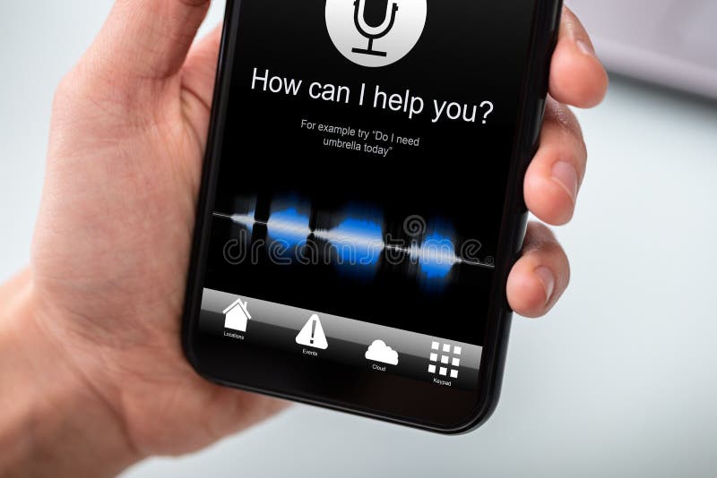 Voice Recognition Function on Mobile Phone Stock Image - Image of audio ...