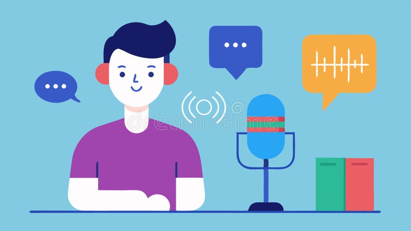 Voice Recognition Interface an Illustration of a Student Speaking into ...