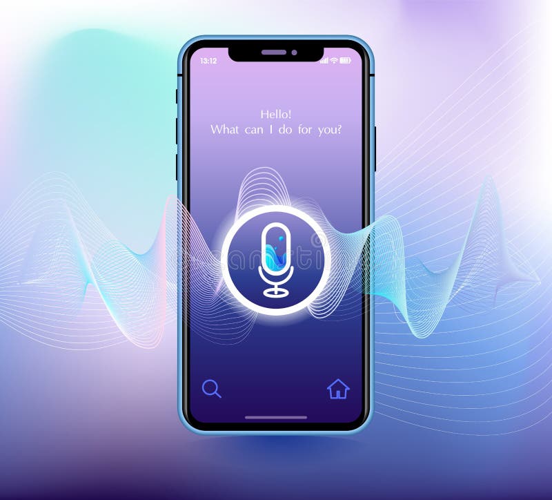 Voice Recognition Lock Assistant App Concept. Smart Technology Identify ...