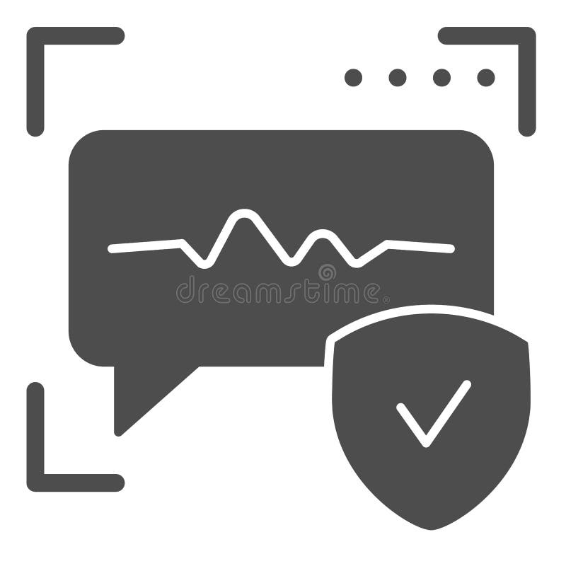 Voice Recognition Solid Icon. Sound Identification Vector Illustration ...