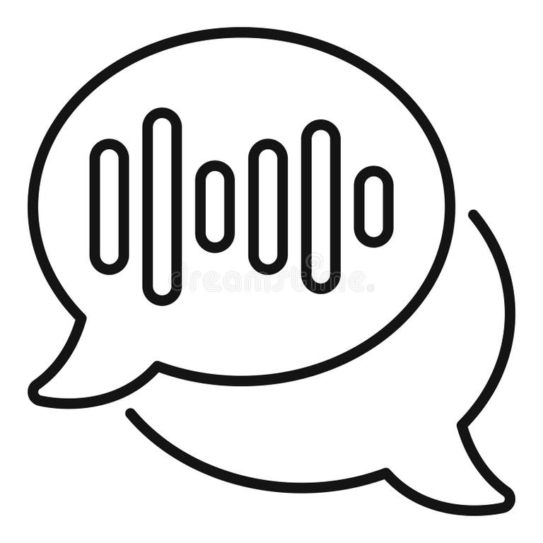 Voice Recognition Speech Dialogue Chat Bubble Icon Vector Outline Stock ...