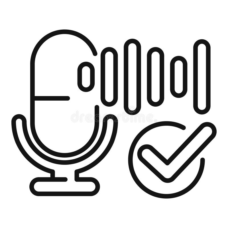 Voice Recognition System Validating Recording with Check Mark Icon ...