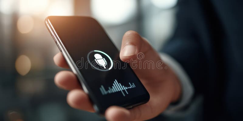 Voice Recognition Technology Being Used on Smartphone in a Modern ...