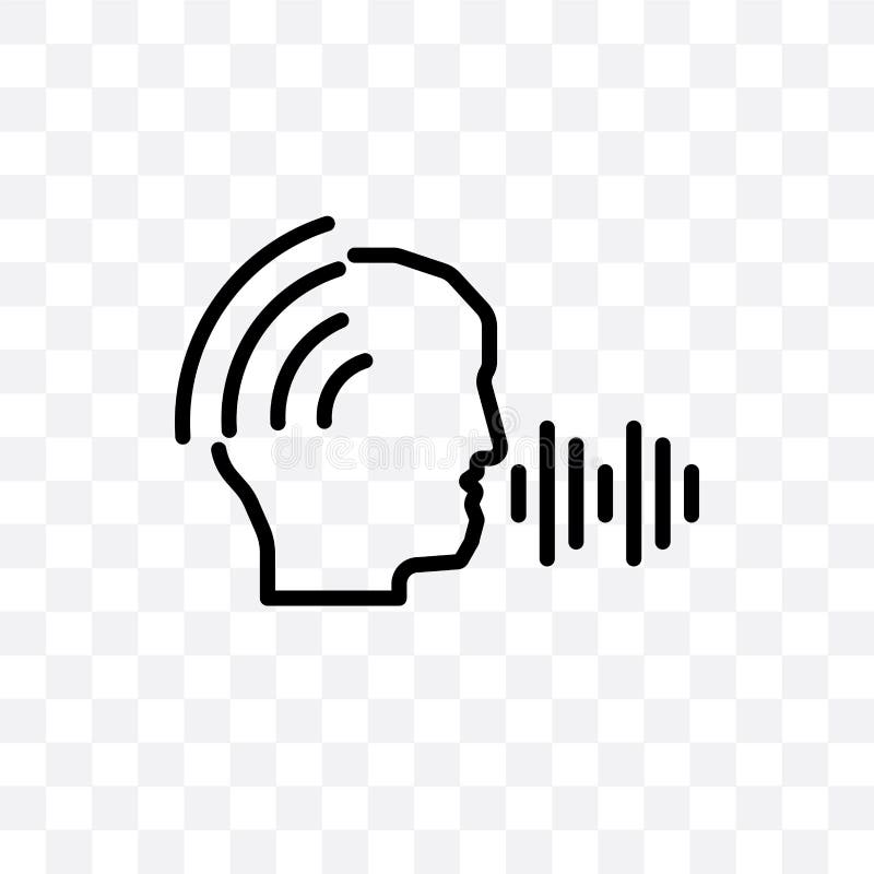 Voice Recognition Vector Linear Icon Isolated on Transparent Background ...