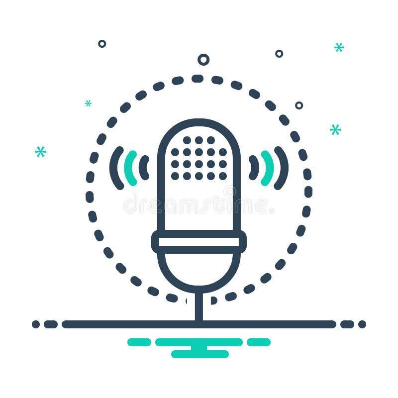 Black Mix Icon for Voice Recognition, Waves and Biometrics Stock Vector ...