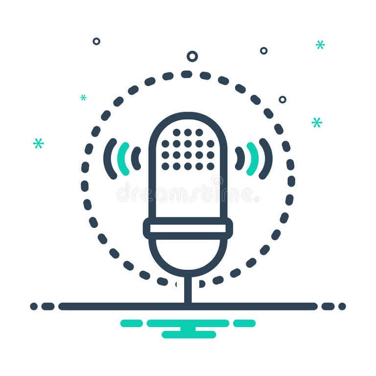 Black Mix Icon for Voice Recognition, Waves and Biometrics Stock Vector ...