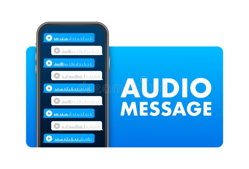 Voice, Record Audio Message, Speech Bubble. Messenger Chat Screen ...