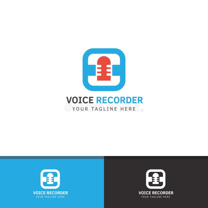 Voice Recorder Application Logo Design Concept with Microphone Symbol ...