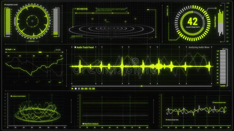 Voice Recording & Audio Analysis HUD Interface Element Stock Video ...