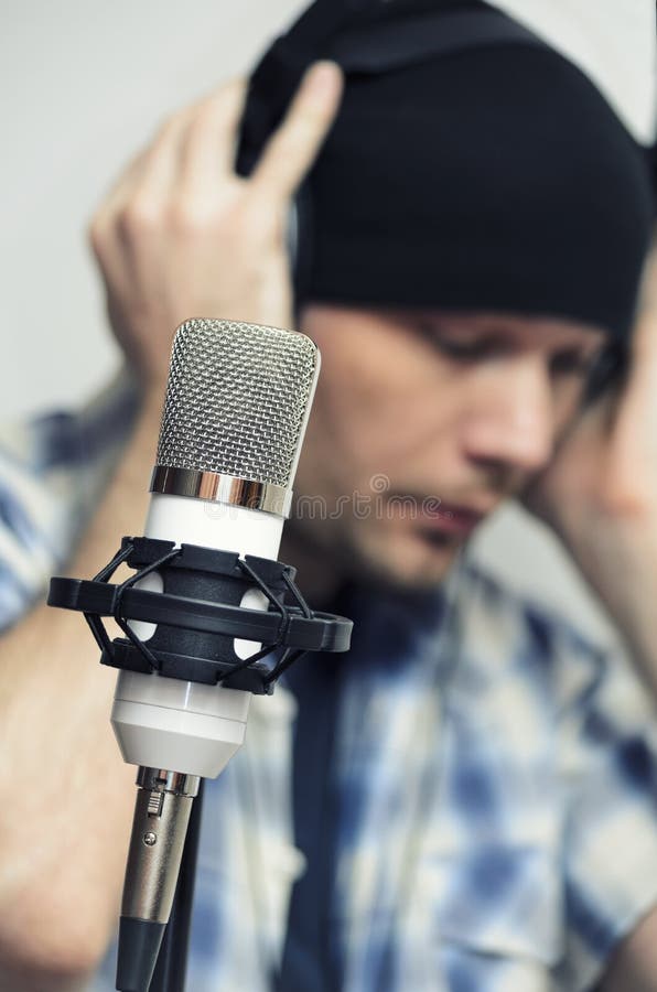 Voice Recording, a Man Sings Stock Photo - Image of recording, sings ...