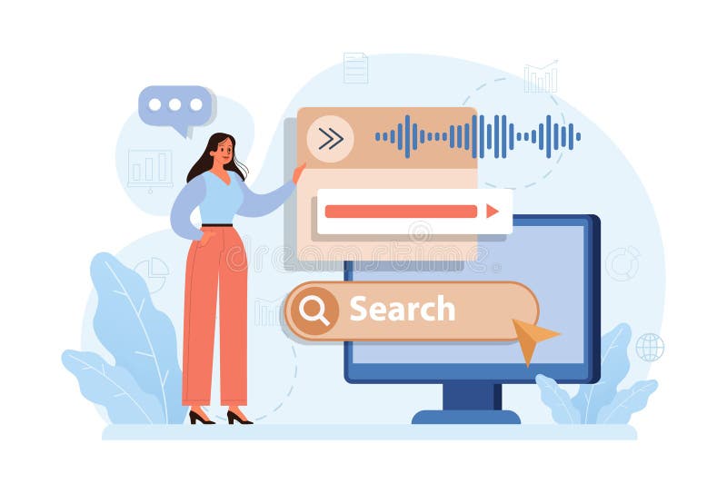 Voice Search. Artificial Intelligence Virtual Assistant. Character ...