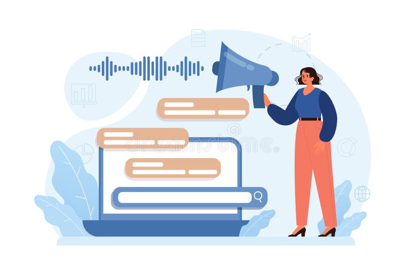 Voice Search. Artificial Intelligence Virtual Assistant. Character ...