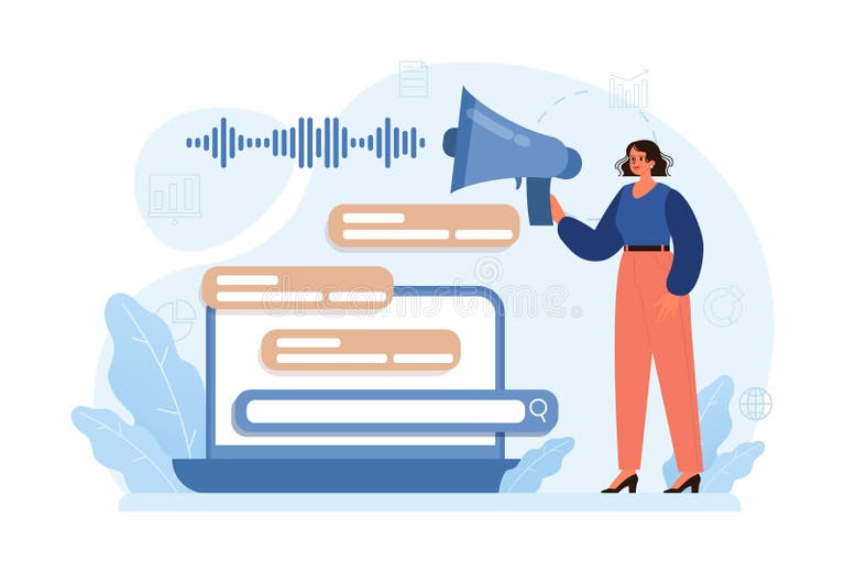 Voice Search. Artificial Intelligence Virtual Assistant. Character ...