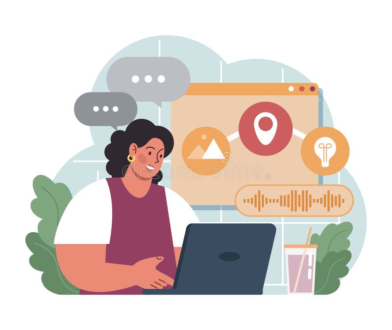 Voice Search. Artificial Intelligence Virtual Assistant. Character ...