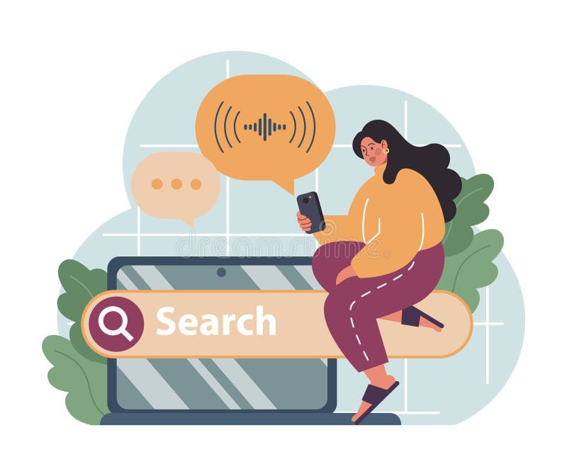 Voice Search. Artificial Intelligence Virtual Assistant. Character ...