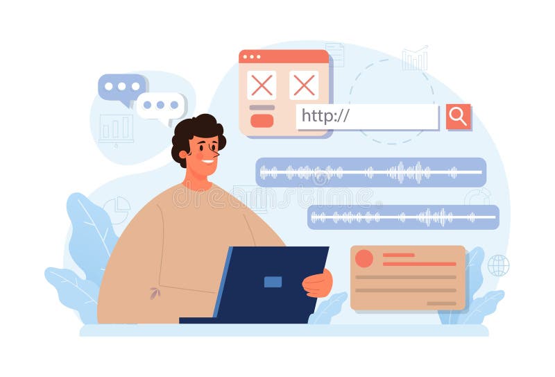 Voice Search. Artificial Intelligence Virtual Assistant Stock Vector ...