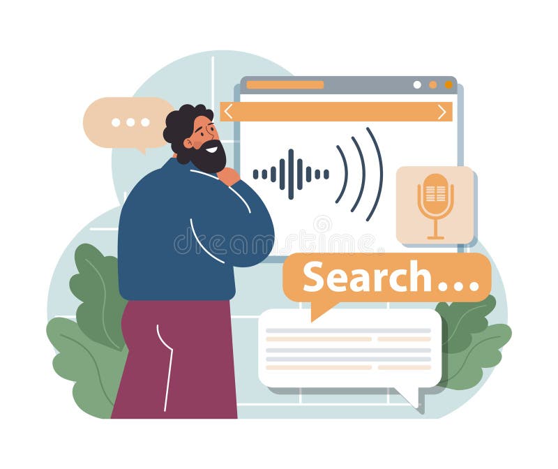Voice Search. Artificial Intelligence Virtual Assistant Stock Vector ...