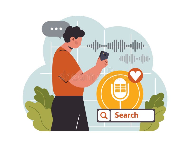 Voice Search. Artificial Intelligence Virtual Assistant Stock Vector ...