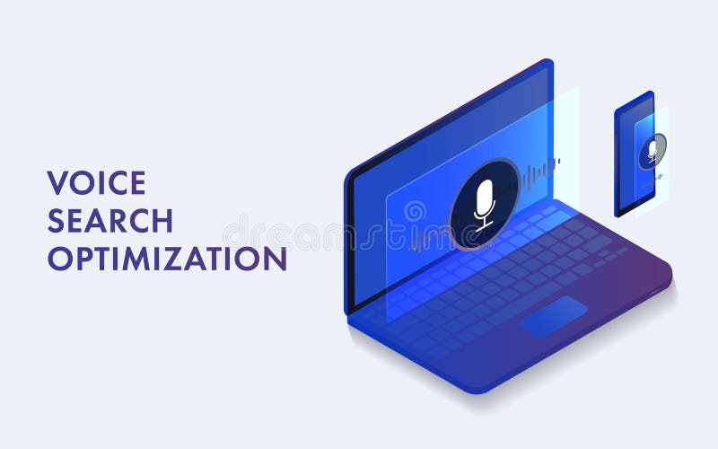 Voice Search Optimization Isometric Flat Landing Page Web Template. SEO ...