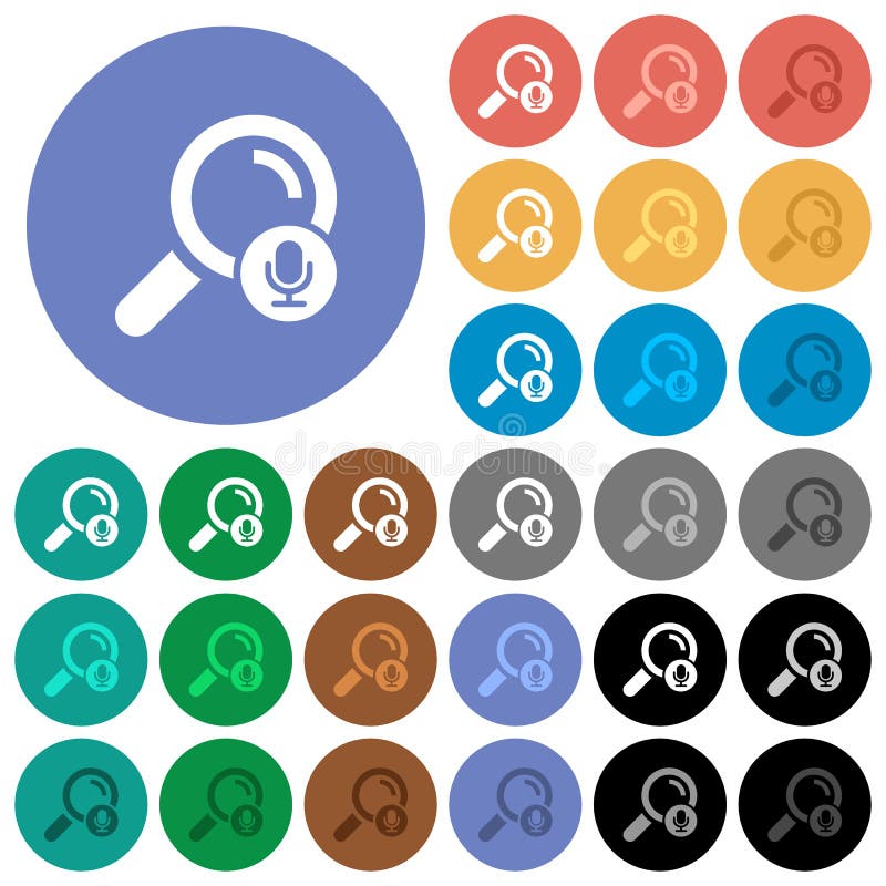 Voice Search Round Flat Multi Colored Icons Stock Vector - Illustration ...