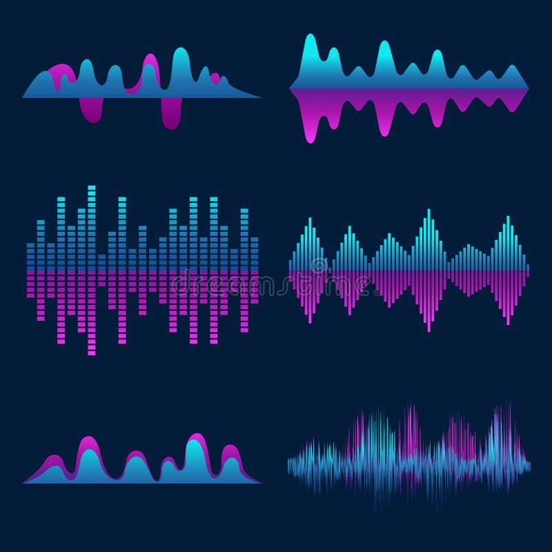 Voice Sound Music Shapes Vector Abstract Collection Stock Vector ...