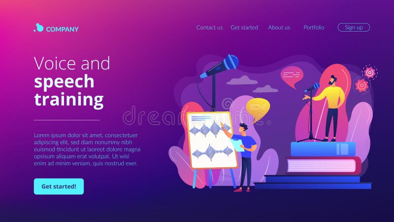 Voice and Speech Training Concept Landing Page Stock Vector ...