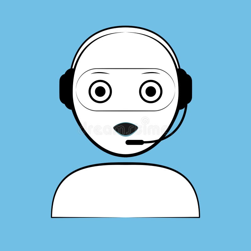 Voice Support Service Chat Bot Symbol. Robot Online Help Customer ...