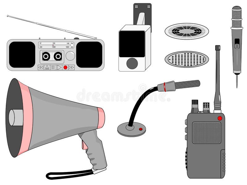 Voice Telecommunication Devices Set Stock Vector - Illustration of ...