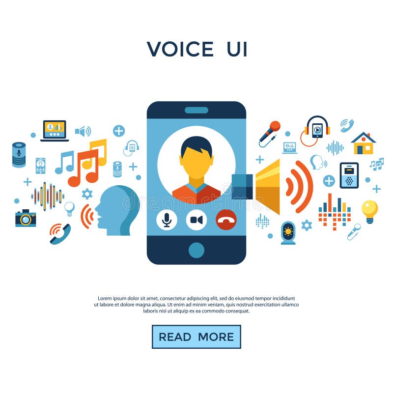 Voice User Interface Icon Set Stock Illustration - Illustration of ...