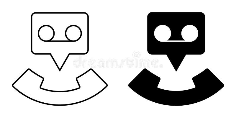 Voicemail Icon Sheet, Simple Trendy Flat Style Line and Solid Isolated ...