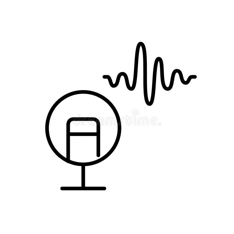 Voiceover Icon. Microphone with Sound Wave. Pixel Perfect Icon Stock ...