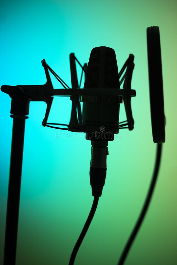 Voiceover Studio Microphone Stock Image - Image of acting, artist ...