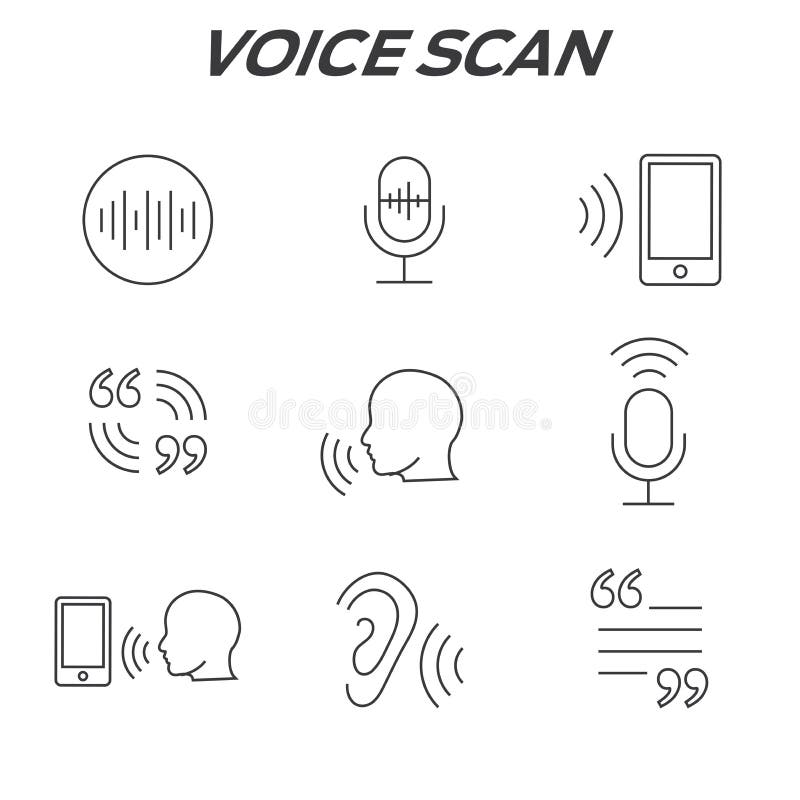 Voiceover or Voice Command Icon with Sound Wave Images Stock Vector ...