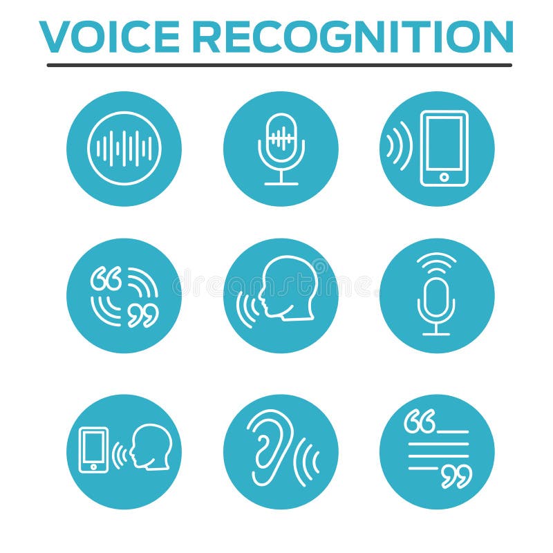 Voice Command Control with Sound Waves Icon Stock Vector - Illustration ...