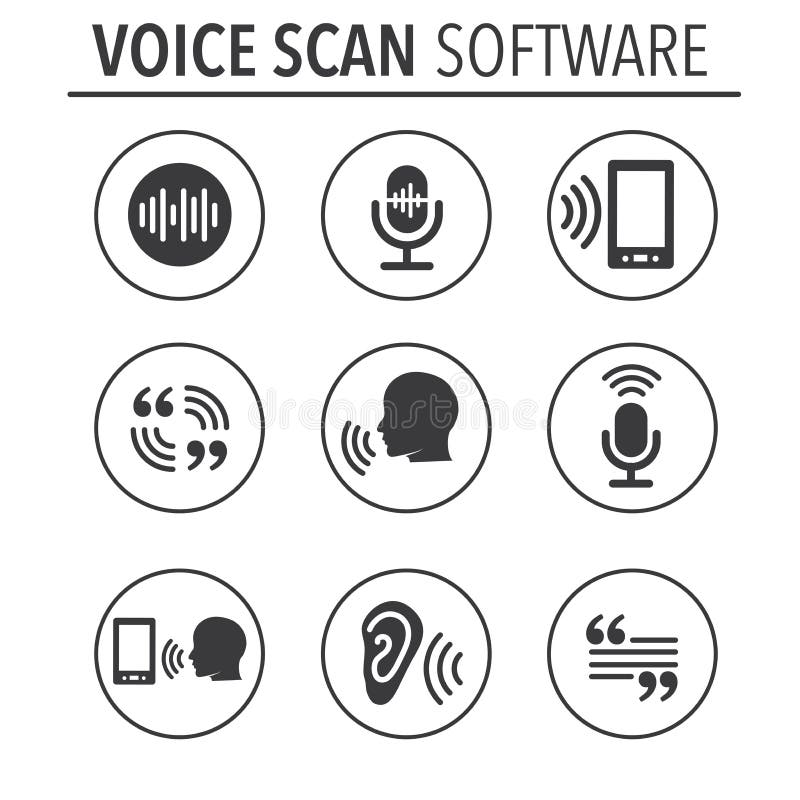 Voiceover or Voice Command Icon with Sound Wave Images Stock Vector ...
