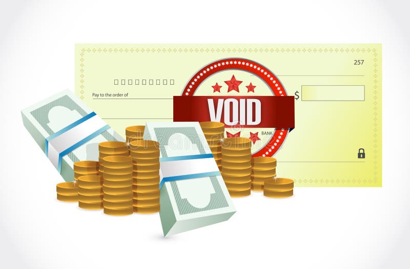 Void Bank Check and Money Illustration Stock Illustration ...