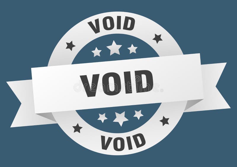 Void ribbon sign stock vector. Illustration of grey - 158344548