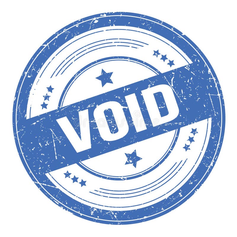 VOID Text on Blue Round Grungy Stamp Stock Illustration - Illustration ...