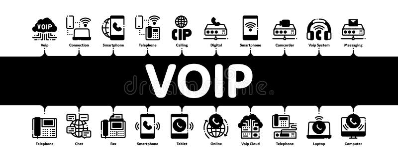 Voip Calling Minimal Infographic Banner Vector Stock Vector ...