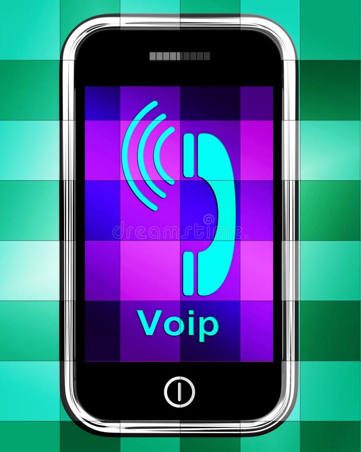 Voip on Phone Displays Voice Over Internet Protocol or Ip Telephony ...