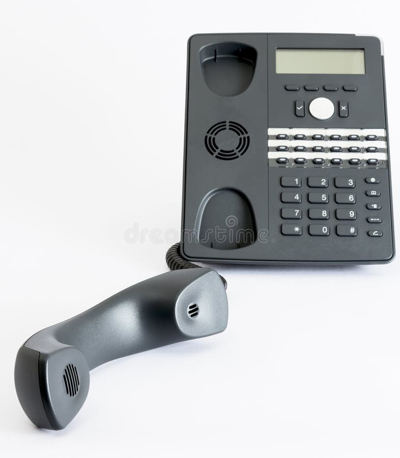 Voip Phone Isolated on Grey Background Stock Photo - Image of office ...