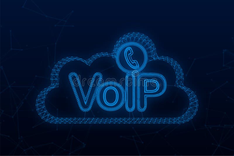VoIP Technology, Voice Over IP. Internet Calling Banner. Plexus Icon ...